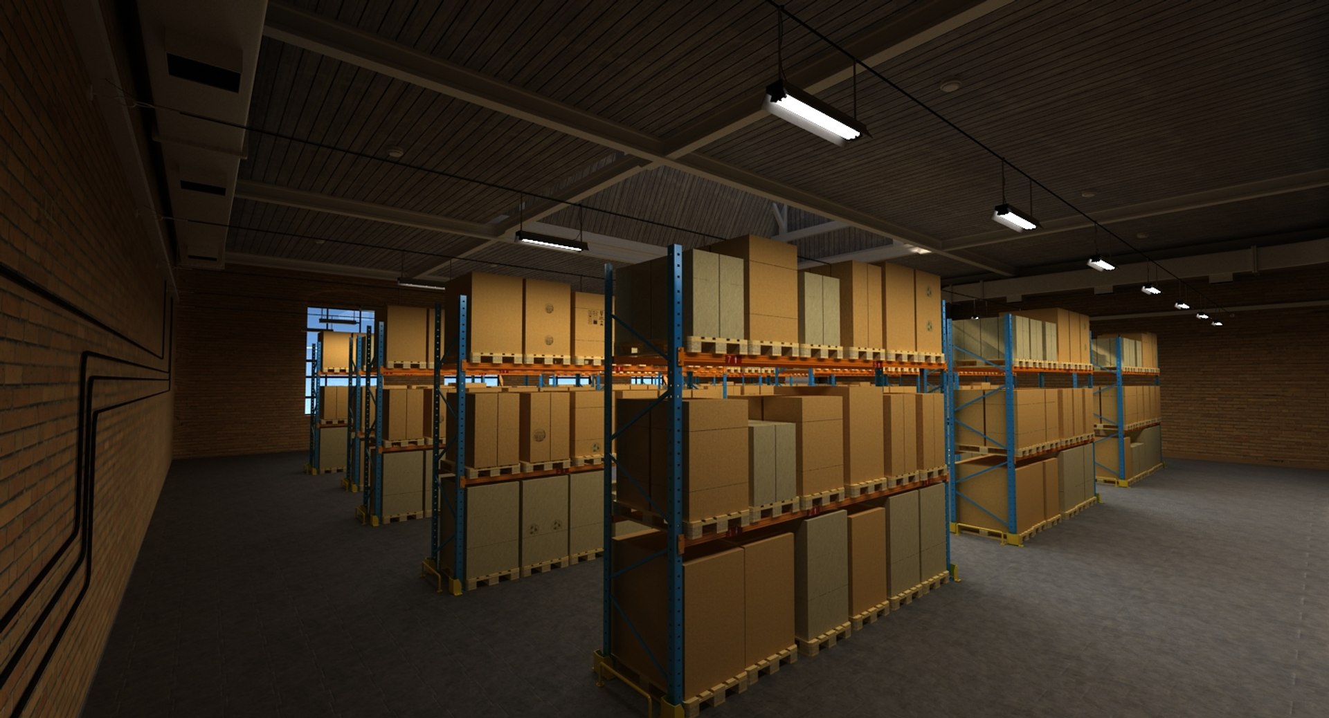 Warehouse Scene 15 3d 3ds