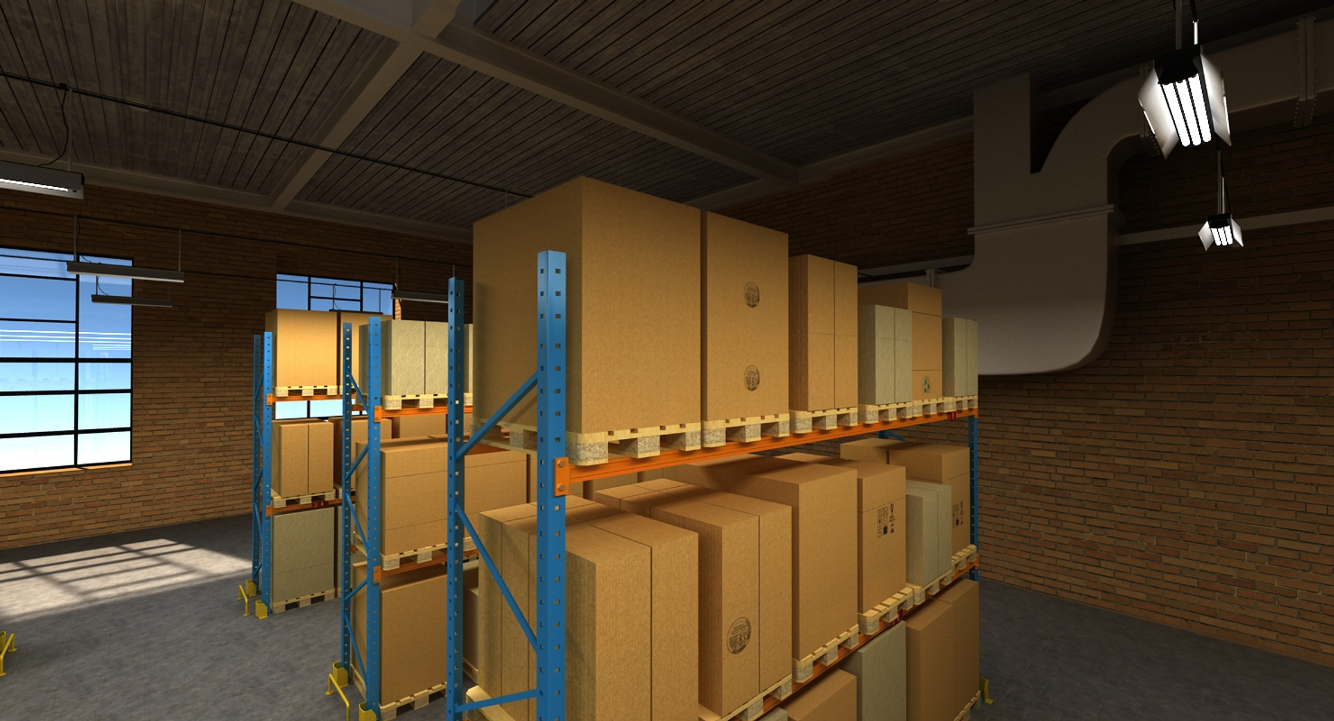 Warehouse Scene 15 3d 3ds