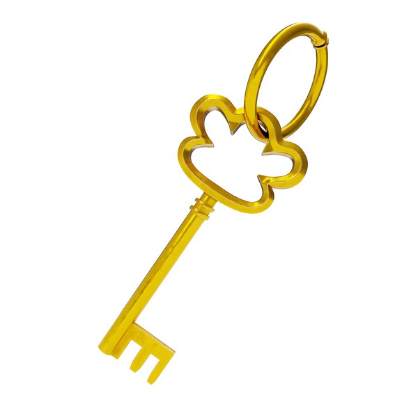 Antique gold key 3d model 3D model - TurboSquid 1976565