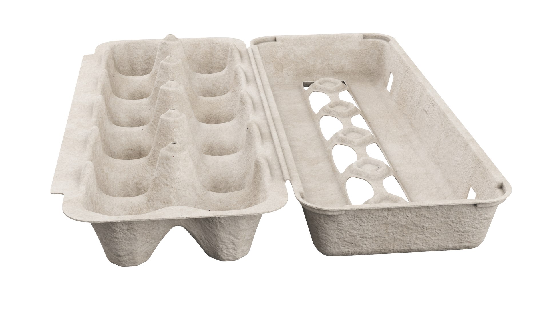 3D Egg Carton Open Model - TurboSquid 1862719
