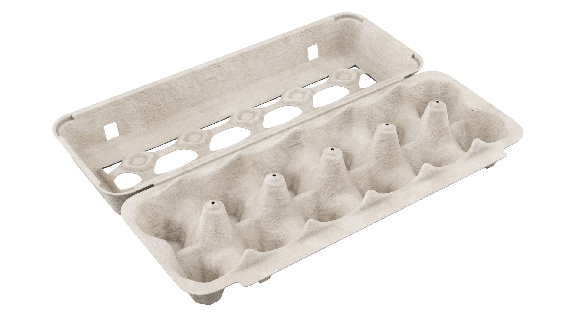 3D Egg Carton Open Model - TurboSquid 1862719