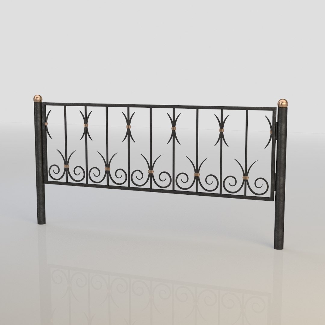 3d iron fence model