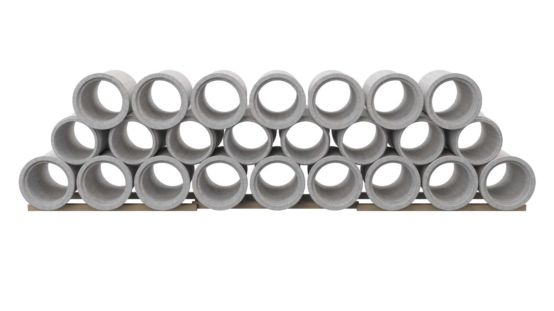 3D Concrete Pipe Stack - TurboSquid 2012950
