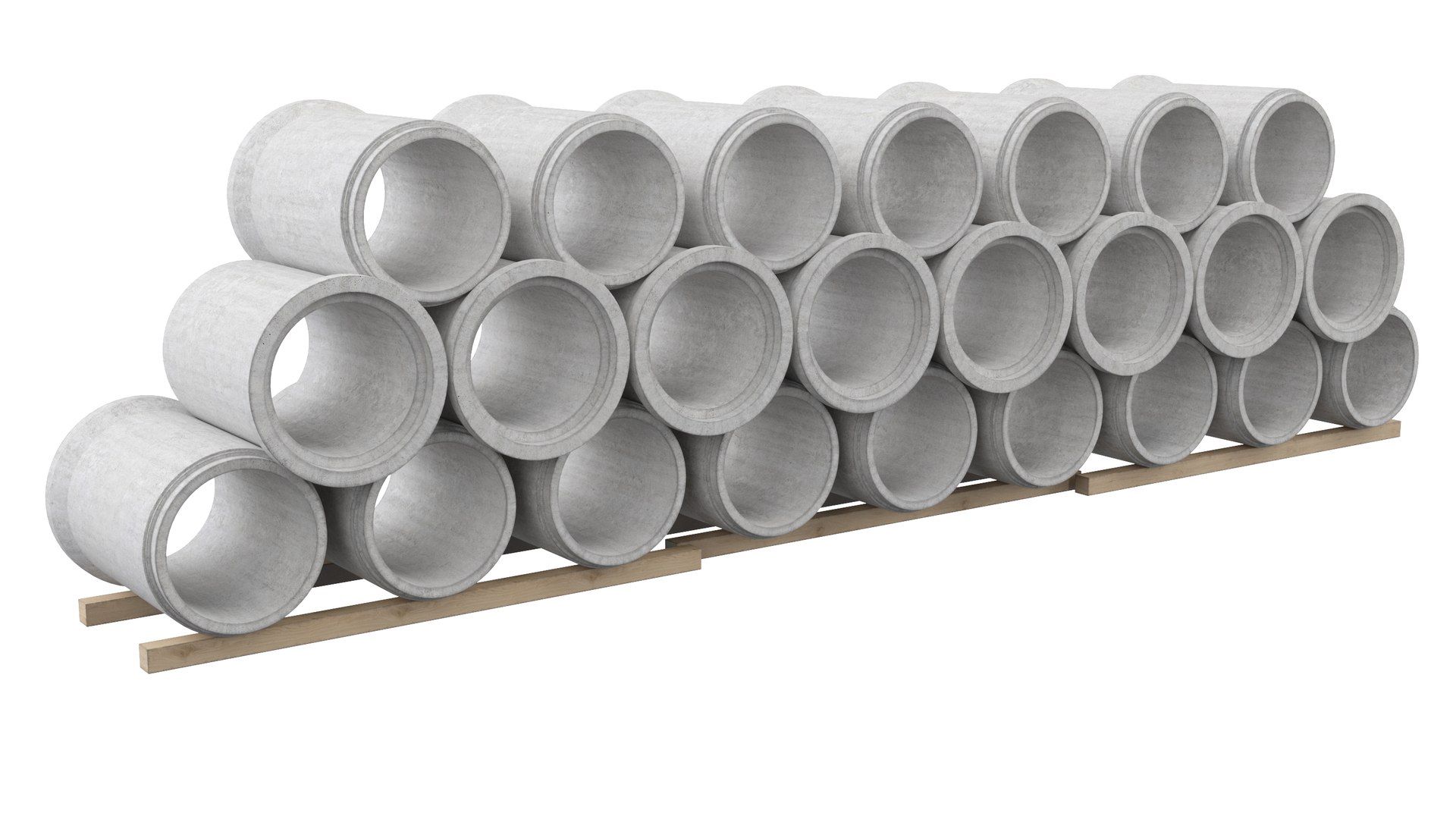 3D Concrete Pipe Stack - TurboSquid 2012950