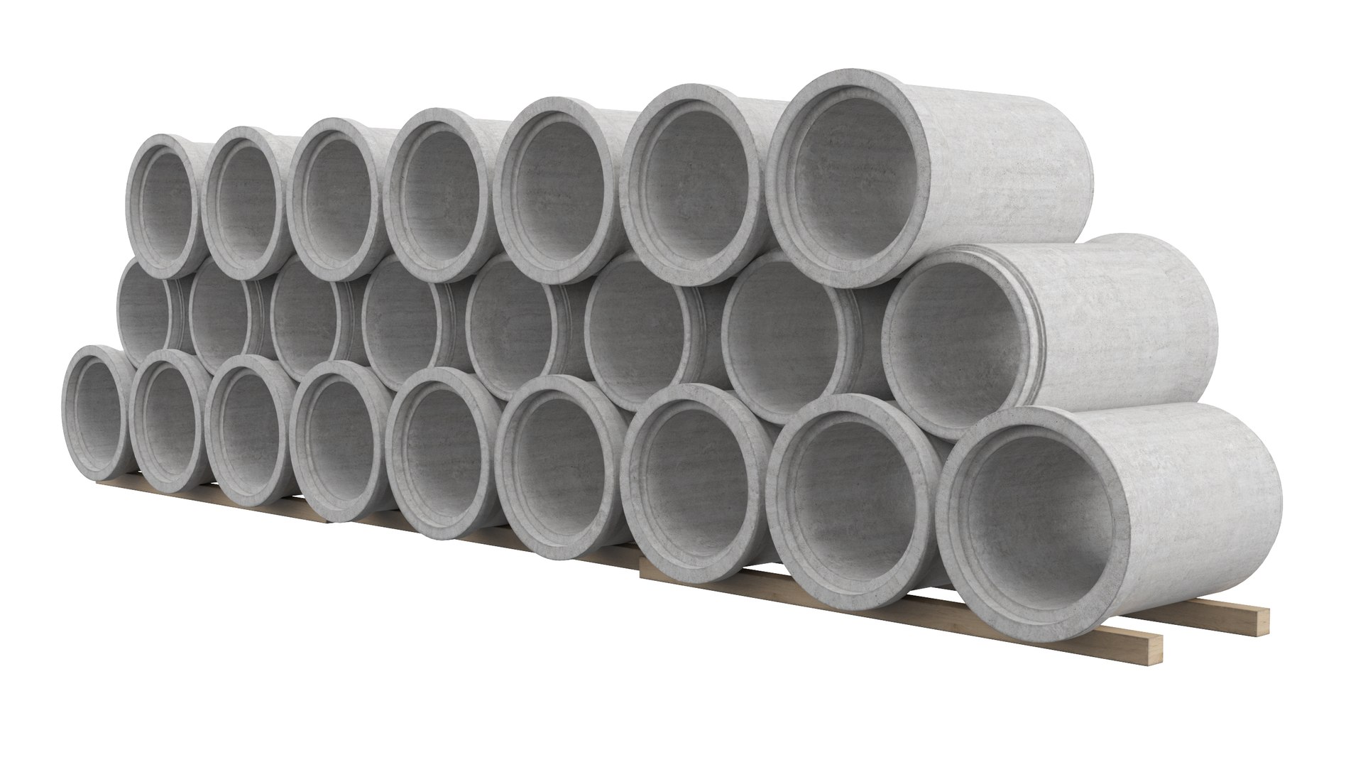 3D Concrete Pipe Stack - TurboSquid 2012950