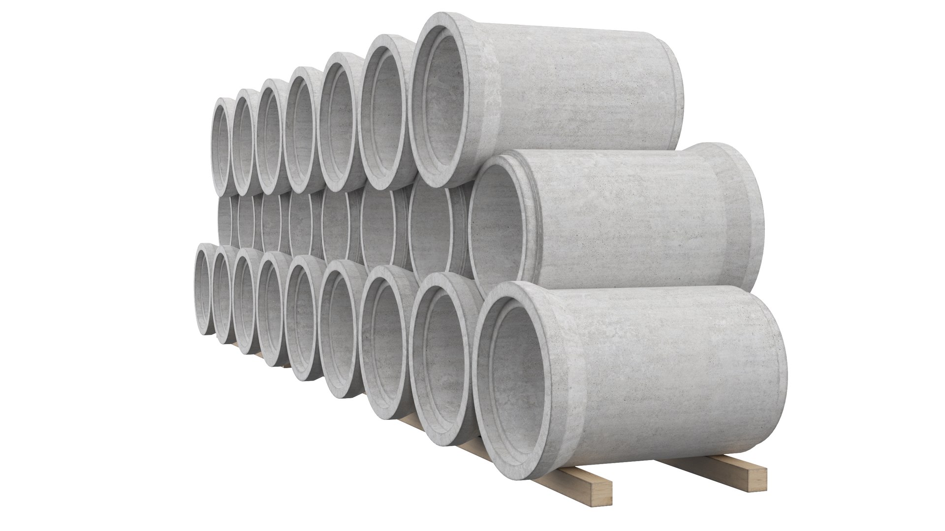 3D Concrete Pipe Stack - TurboSquid 2012950