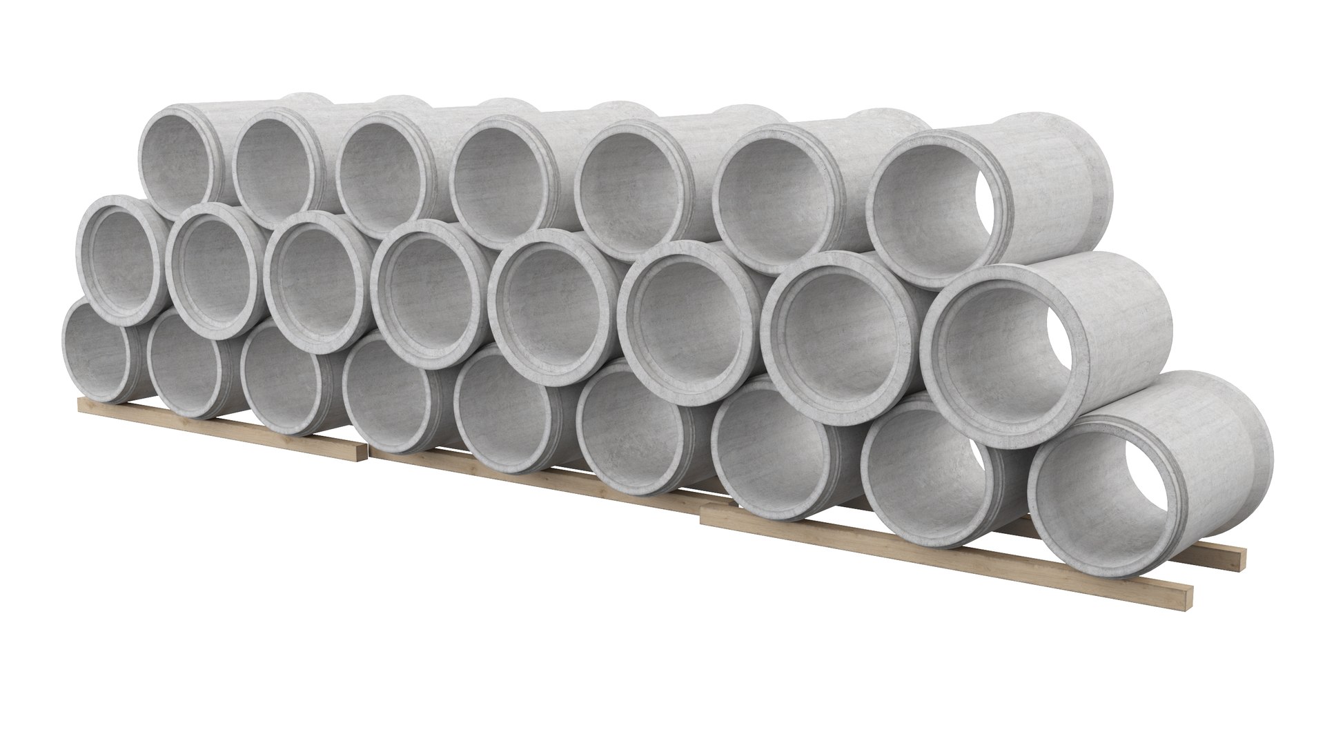 3D Concrete Pipe Stack - TurboSquid 2012950
