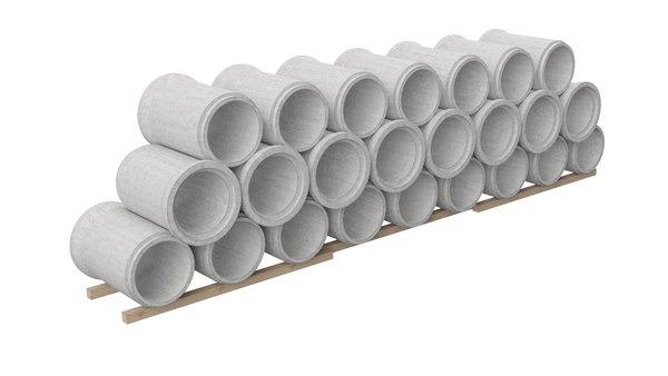 modelo 3d Pila de tubos de hormigón - TurboSquid 2012950