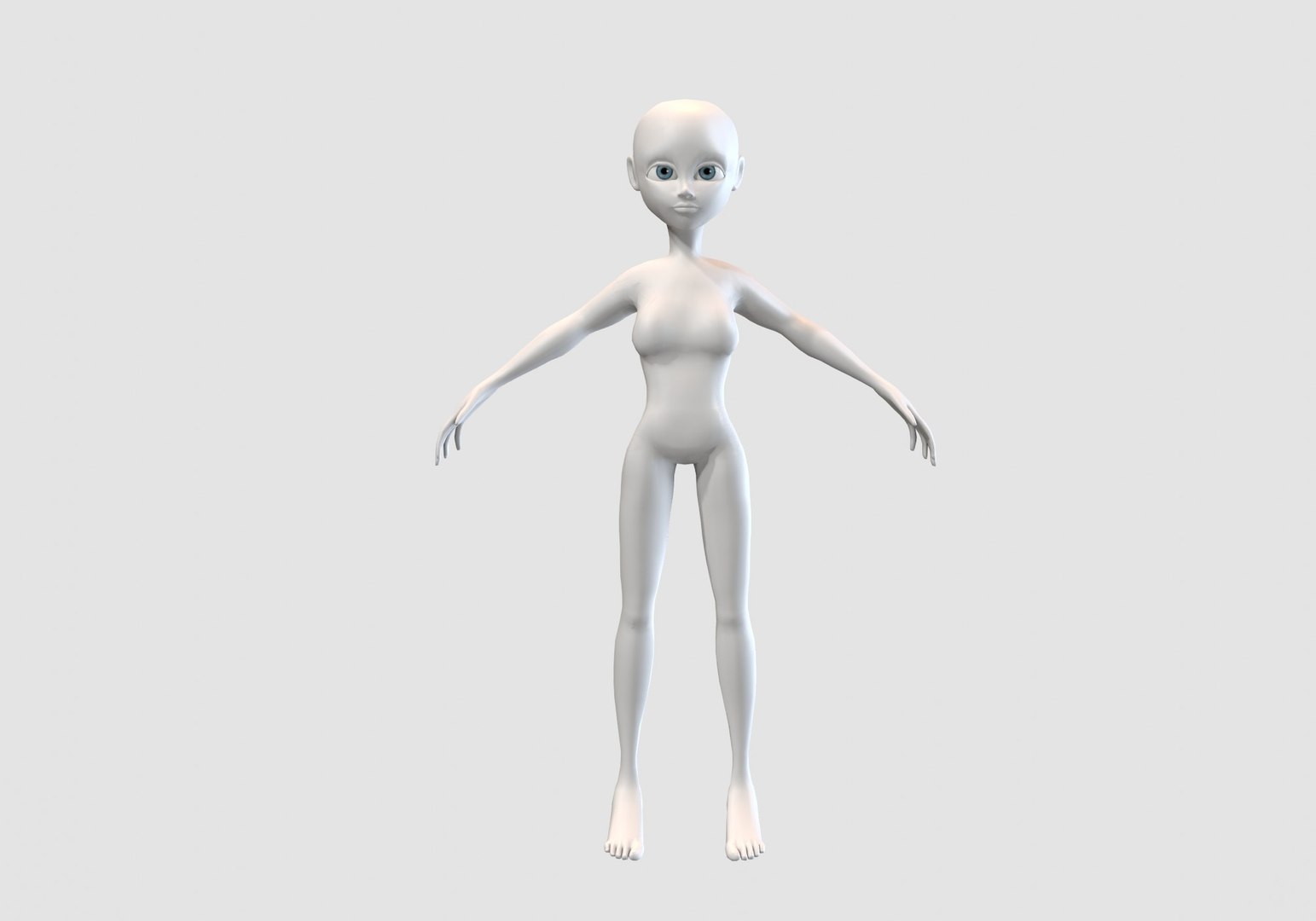 Female Cartoon Body 3D Model - TurboSquid 1910325