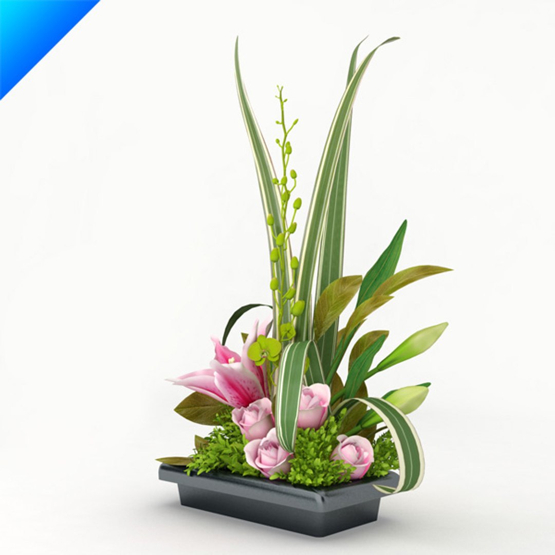 3d model flower arrangement