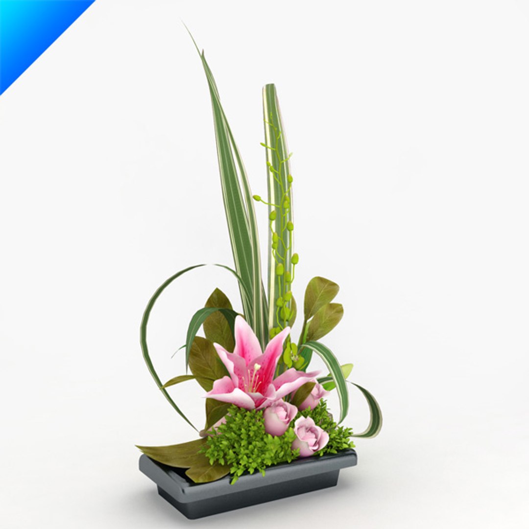 3d model flower arrangement