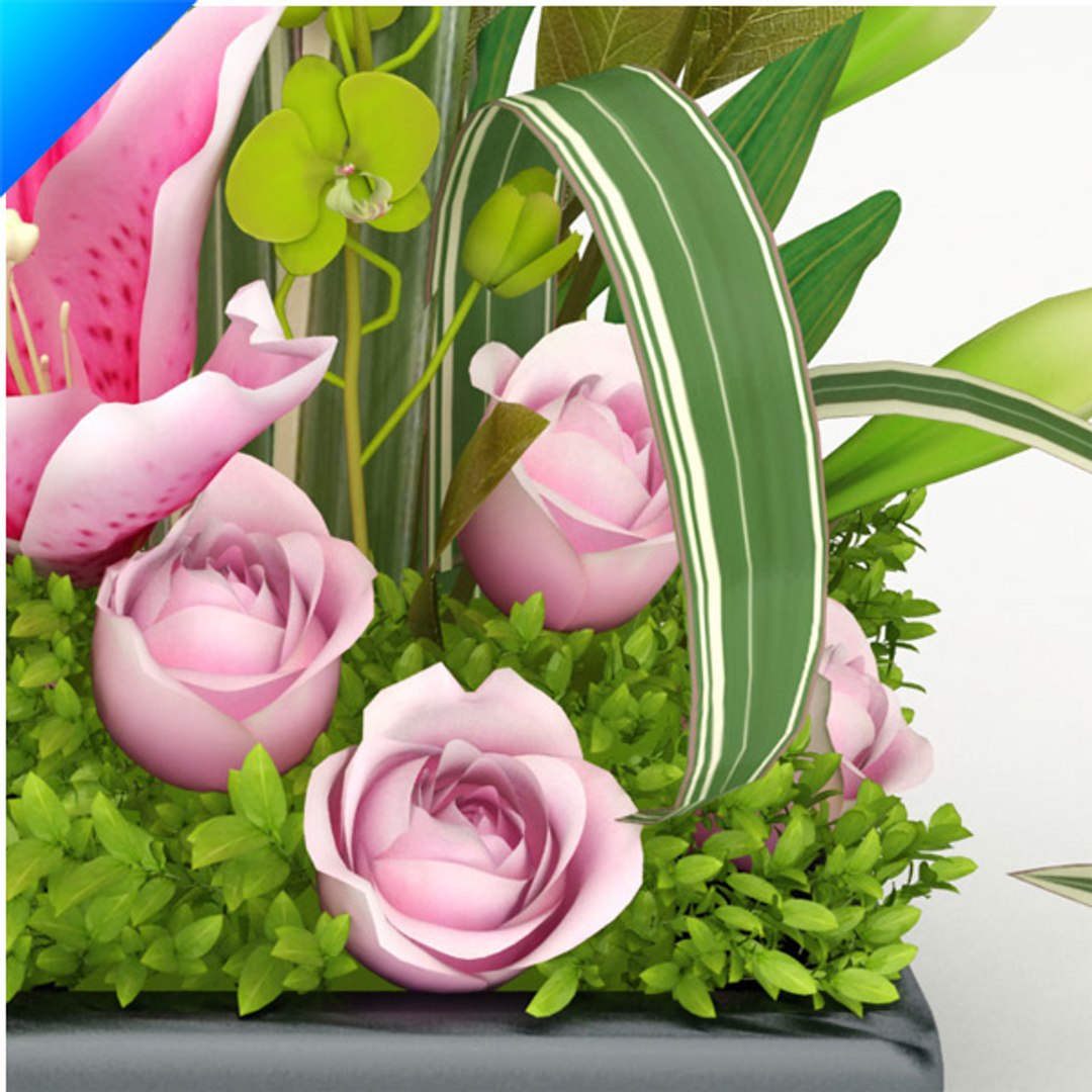 3d model flower arrangement