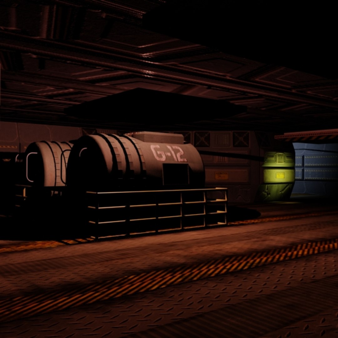 Set Walls Space Station 3d Model
