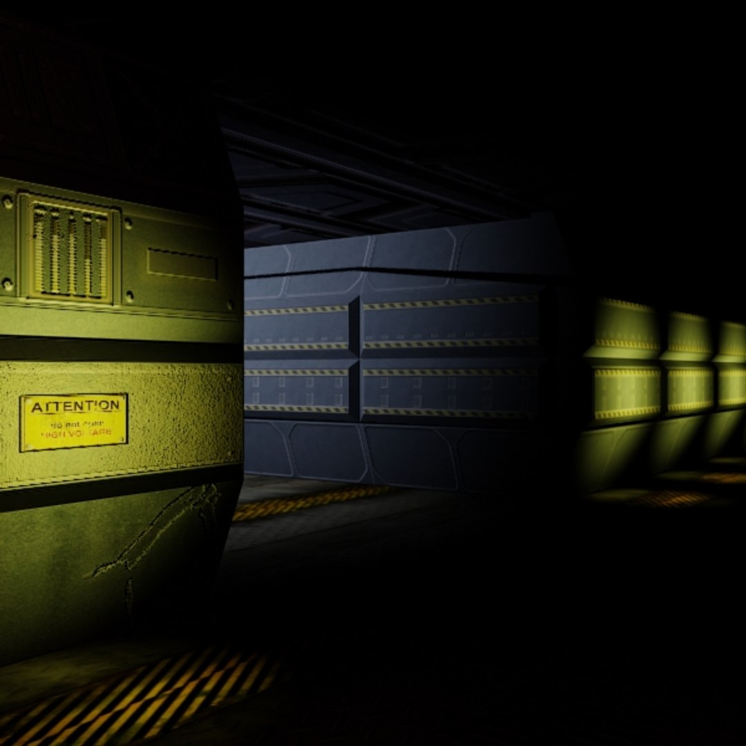 Set Walls Space Station 3d Model