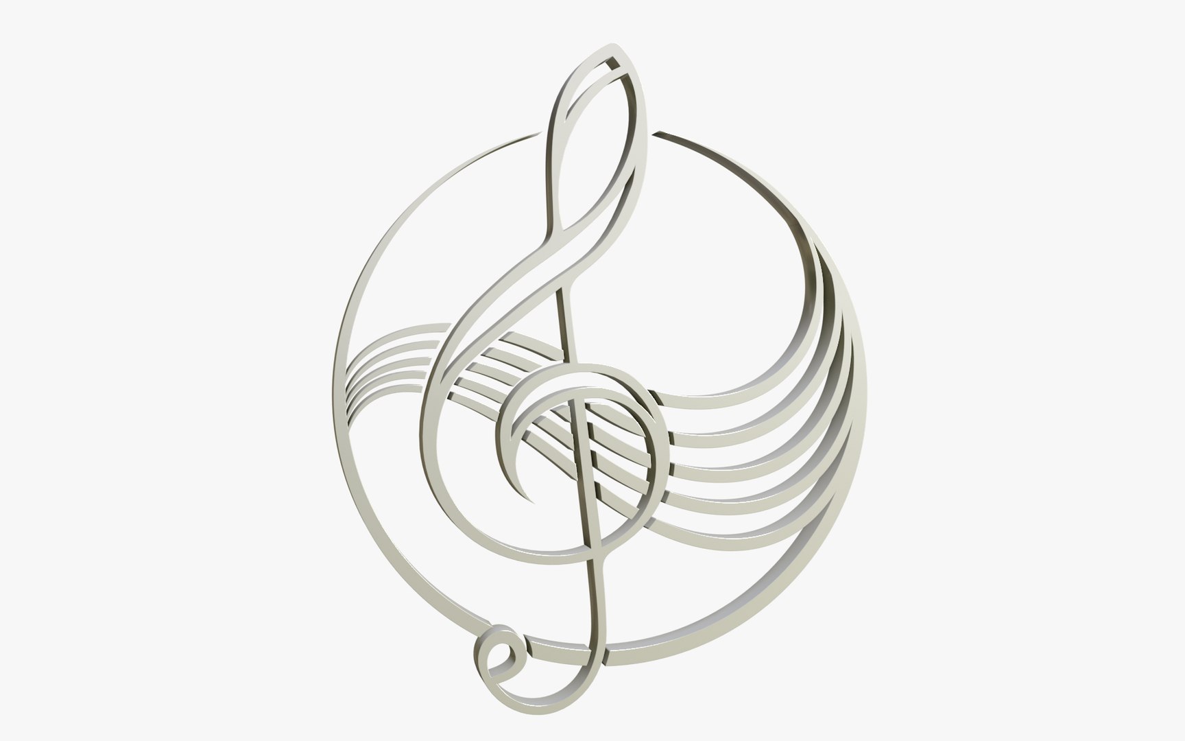 3D Logo of a treble clef model - TurboSquid 2182078