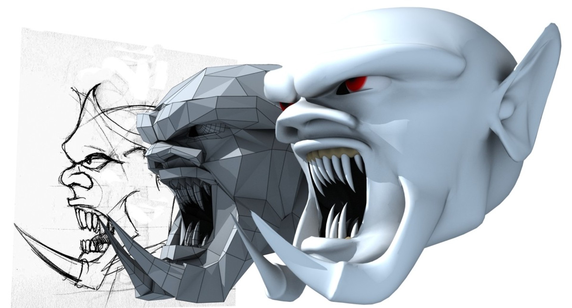 3d Monster Head Model