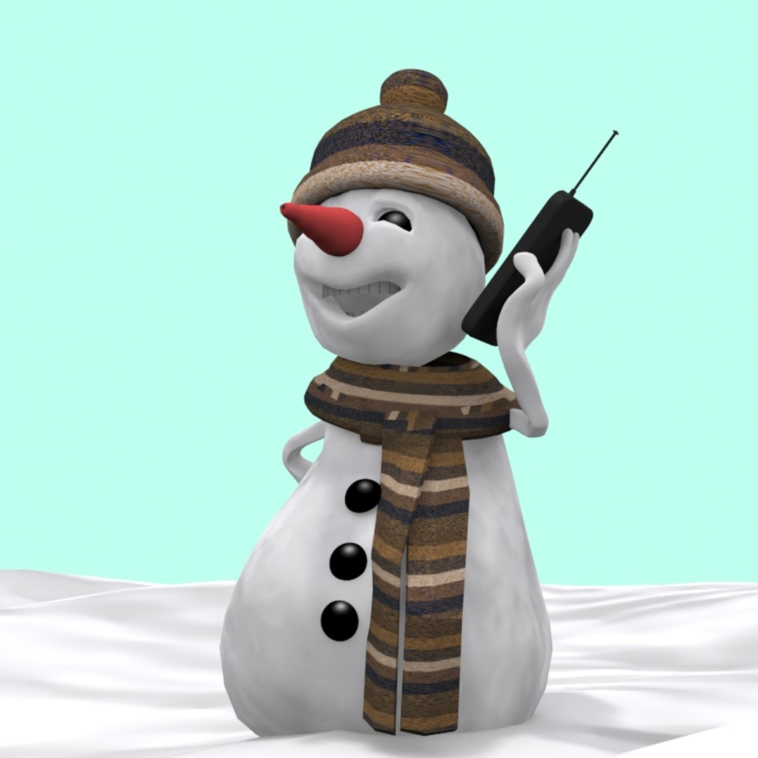 3d cartoon snowman model