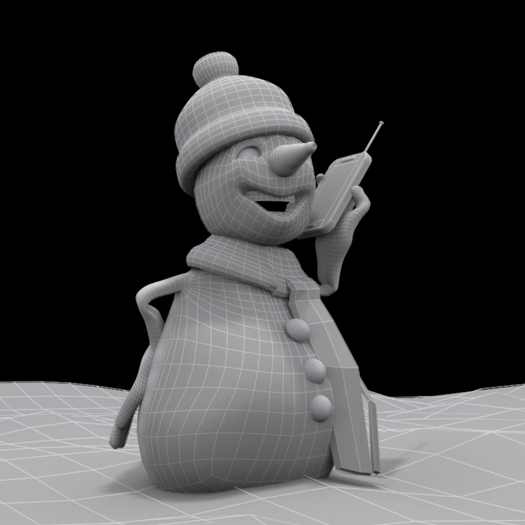 3d cartoon snowman model