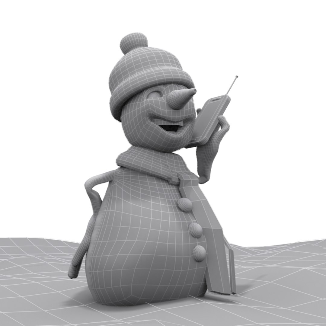 3d cartoon snowman model