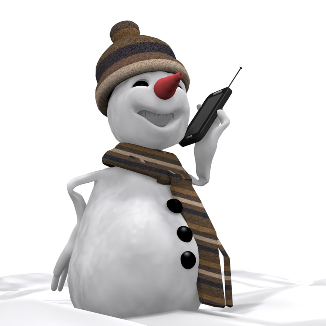 3d cartoon snowman model
