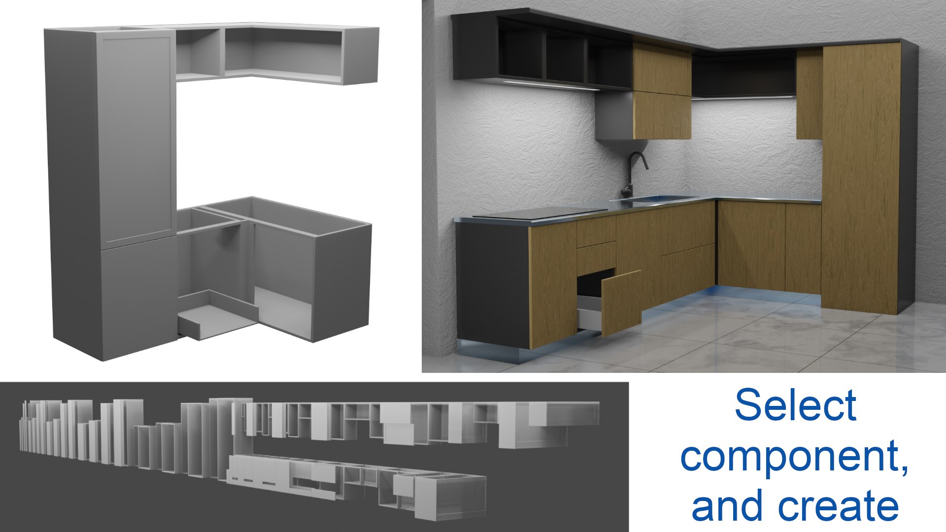 3D Model Modular Kitchen Components - Collection - TurboSquid 2016262