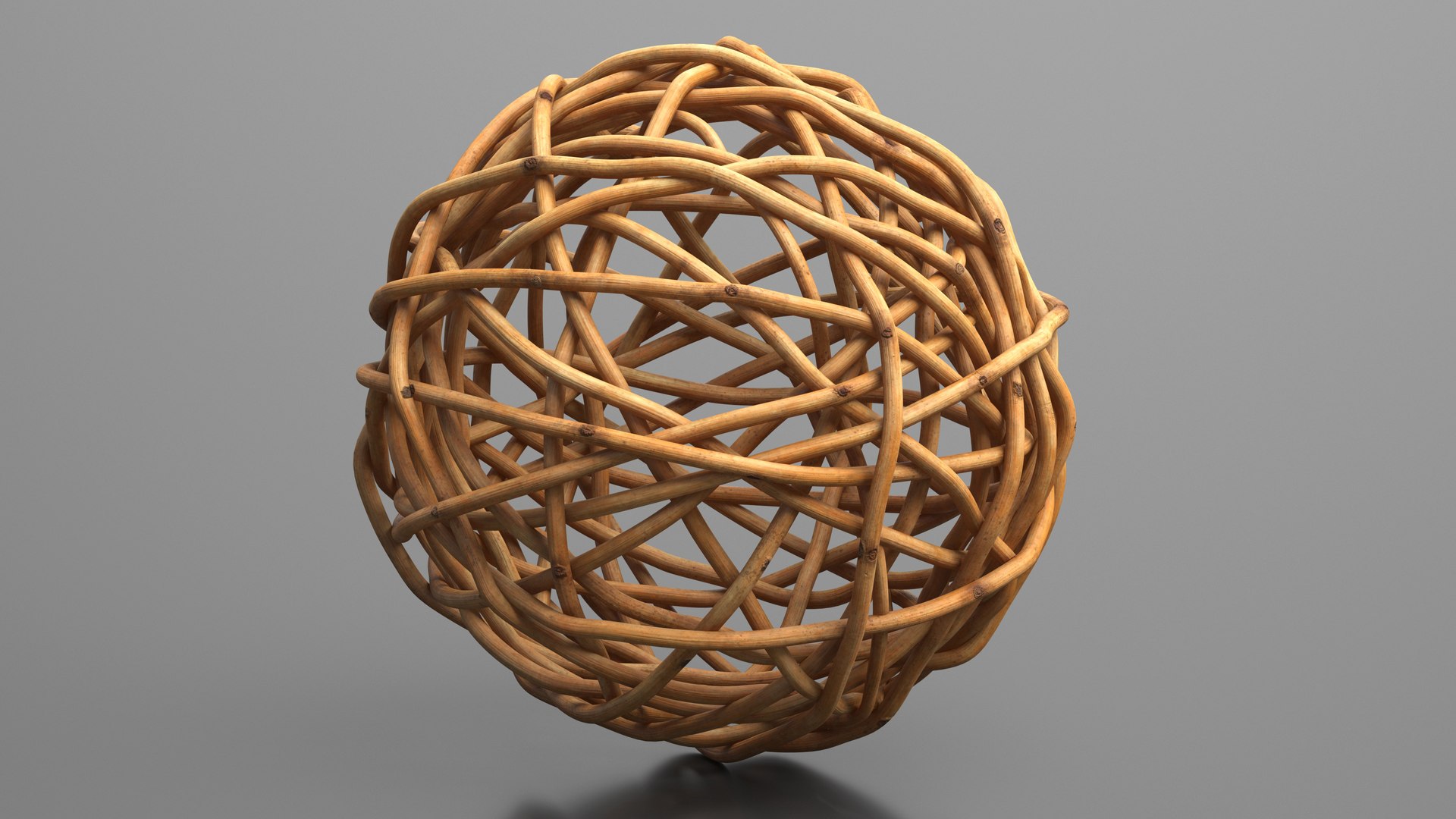 3D Decorative Rattan Twig Orb Hazel - TurboSquid 2078004