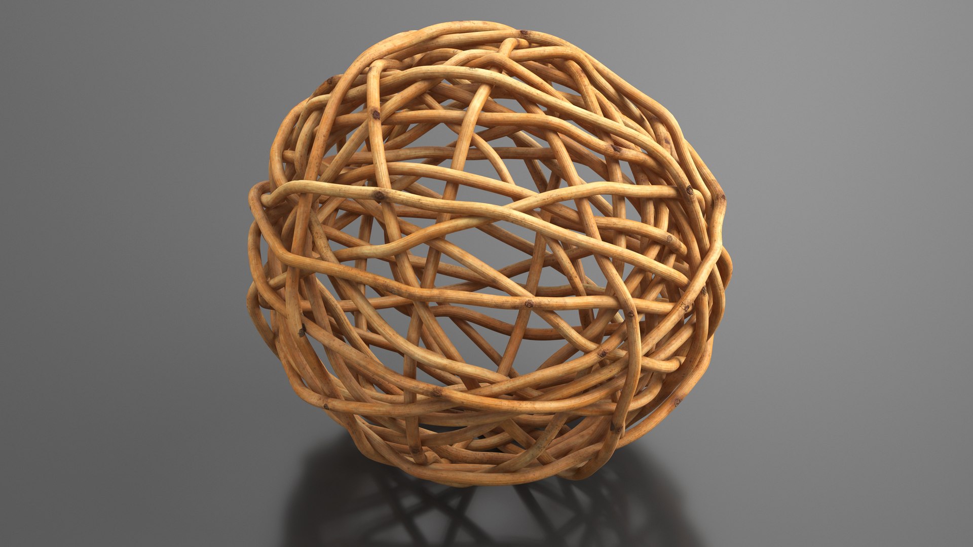 3D Decorative Rattan Twig Orb Hazel - TurboSquid 2078004
