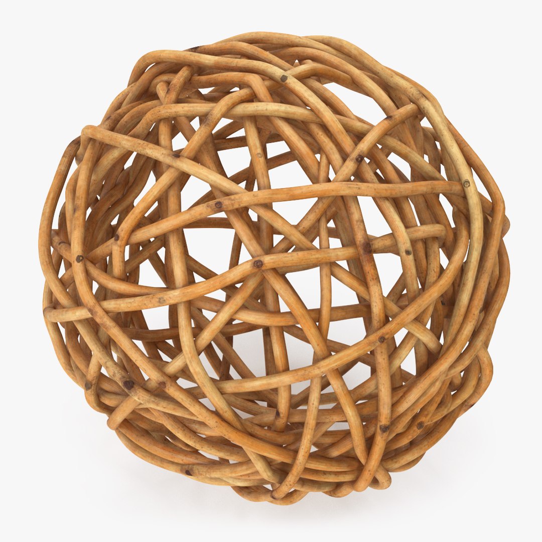3D Decorative Rattan Twig Orb Hazel - TurboSquid 2078004