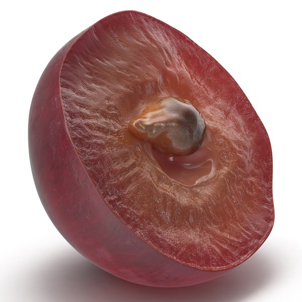 3d red grape cross section model
