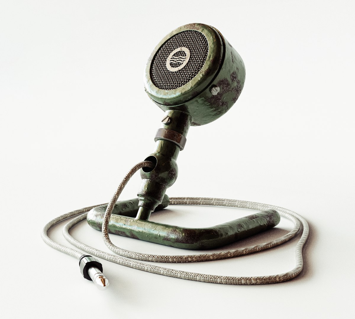 3D Vintage Antique Desk Microphone - TurboSquid 2207519