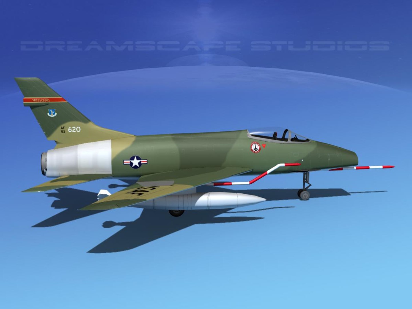 3d super sabre north american model