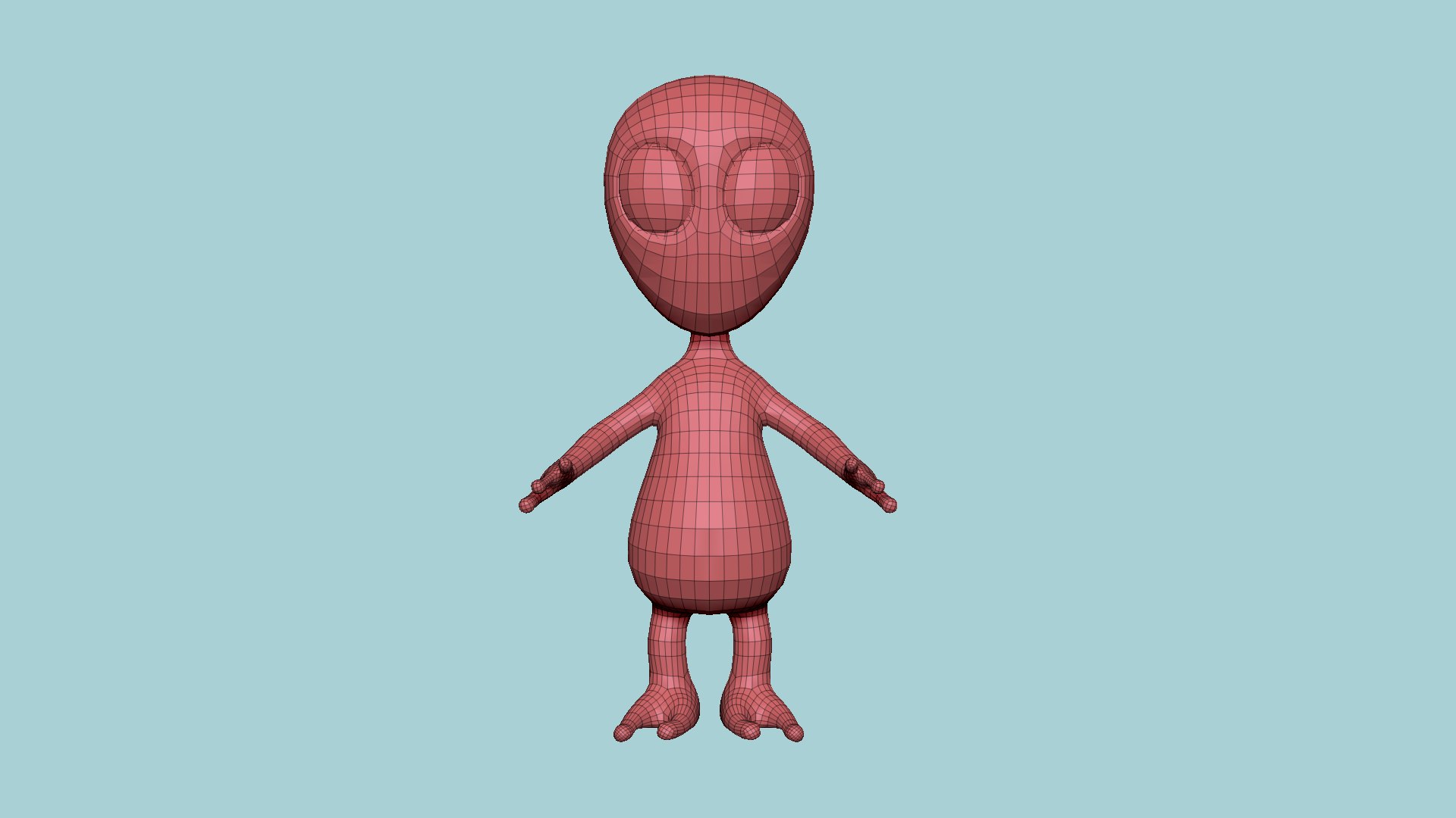 3D Model Cute Alien A07 Blue Black - Simple - Character Design ...