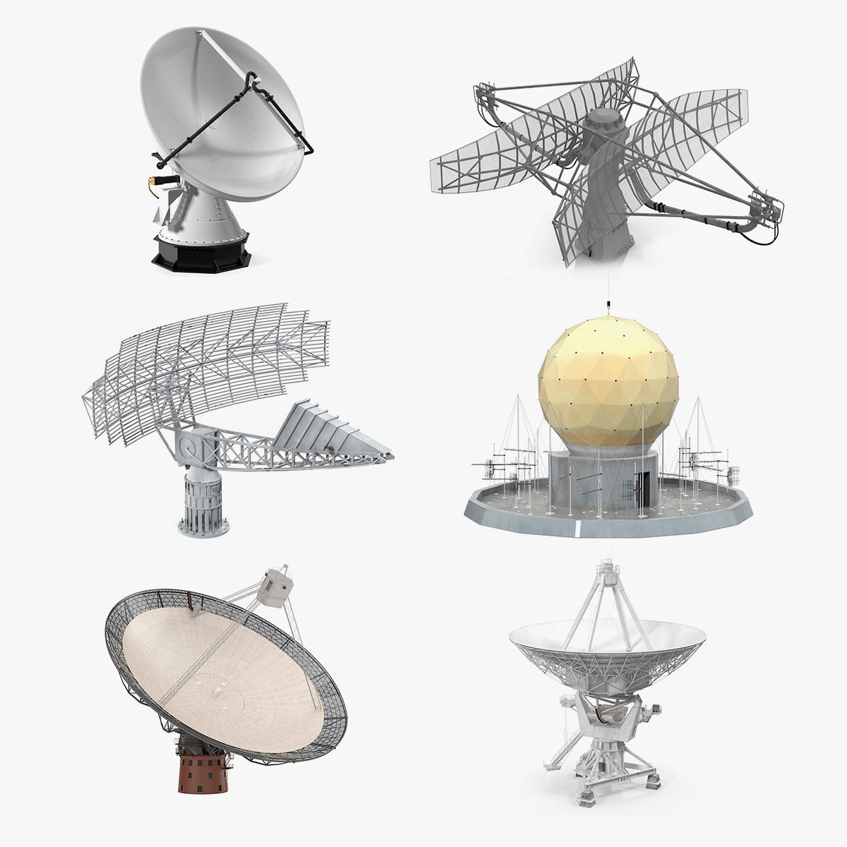 modelo 3d Colección de antenas de radar 4 - TurboSquid 2068450