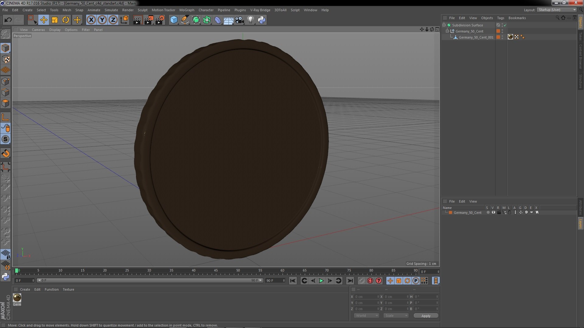 3D Germany 50 Cent Model - TurboSquid 2121386
