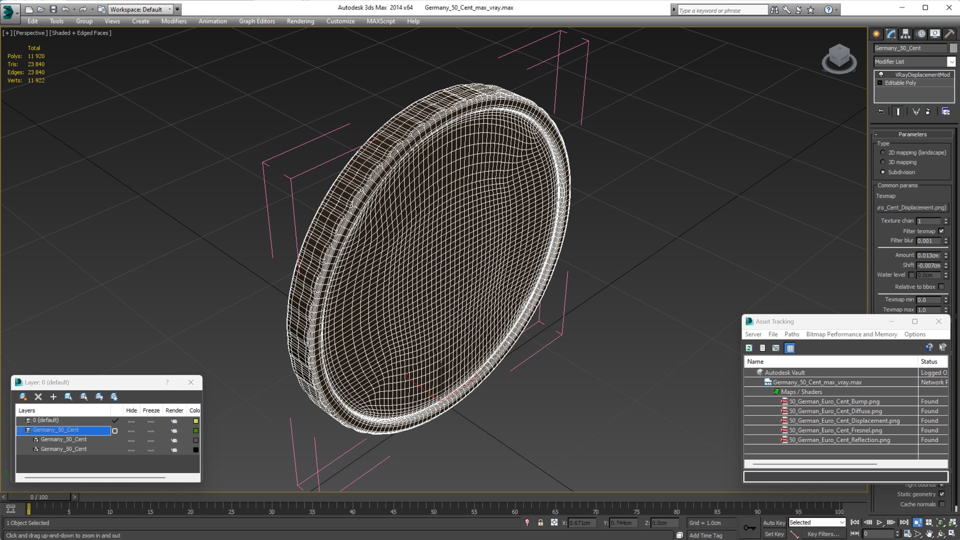 3D Germany 50 Cent Model - TurboSquid 2121386