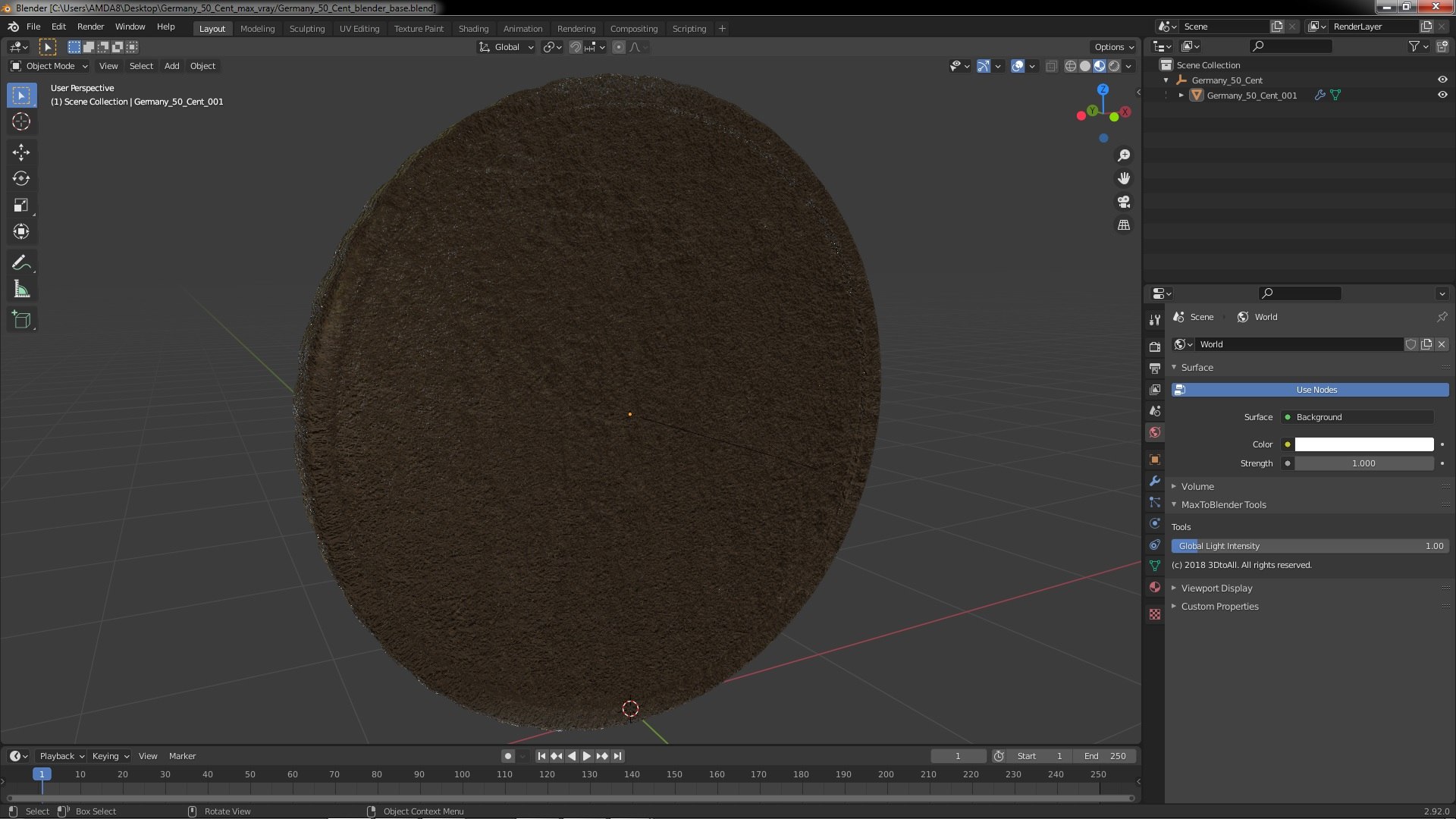 3D Germany 50 Cent Model - TurboSquid 2121386