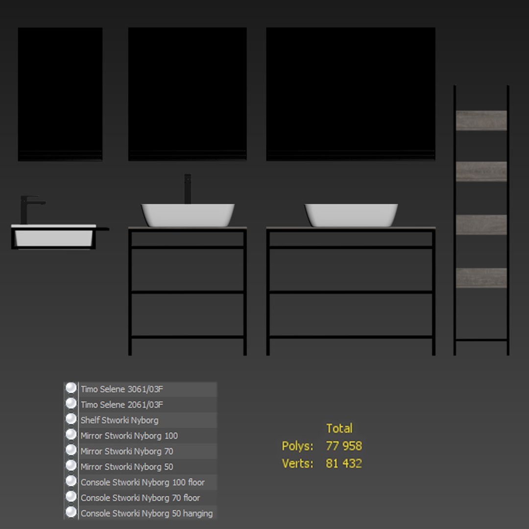 Stworki Nyborg 50-70-100 And Shelf 3D Model - TurboSquid 2189592