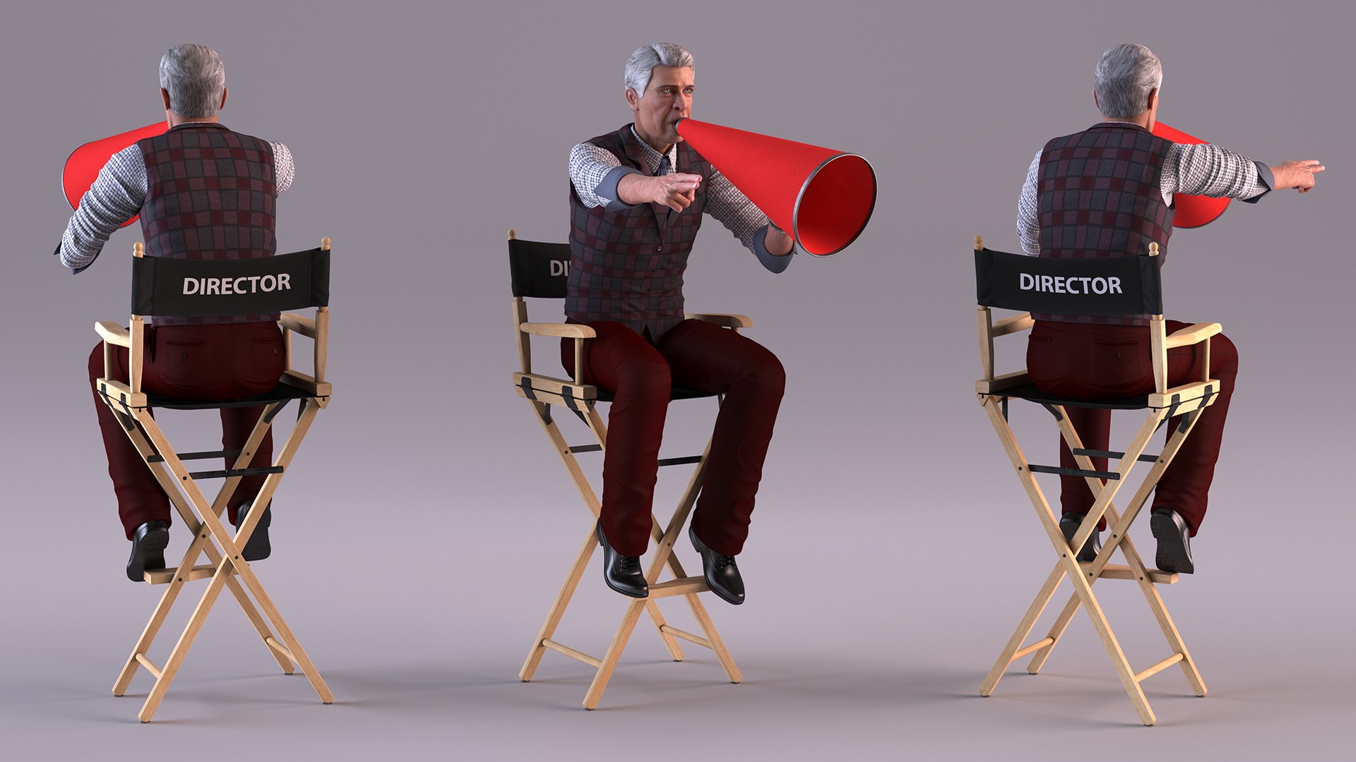 3D Movie Director With Video Production Equipment Collection Model ...