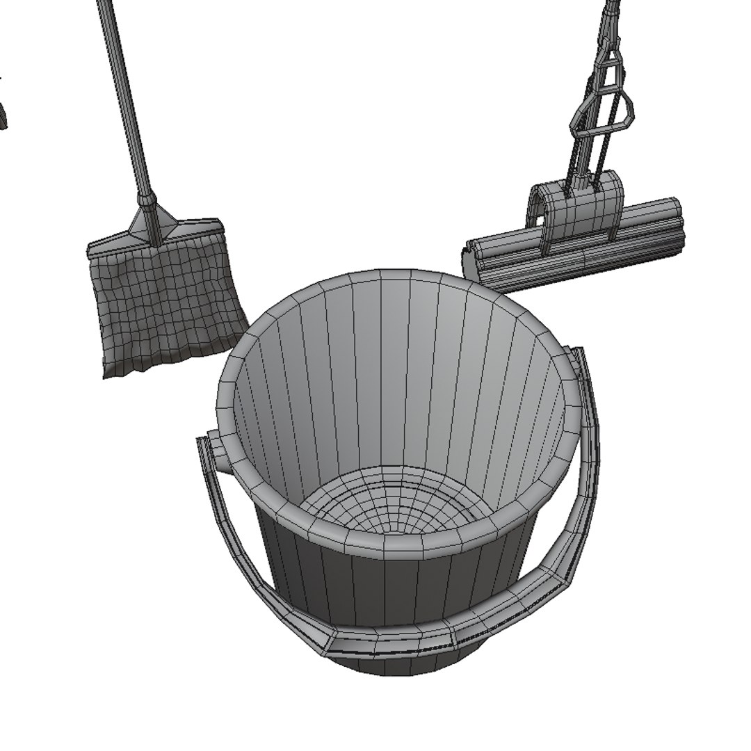 3D Mop Bucket Wet - TurboSquid 1615739