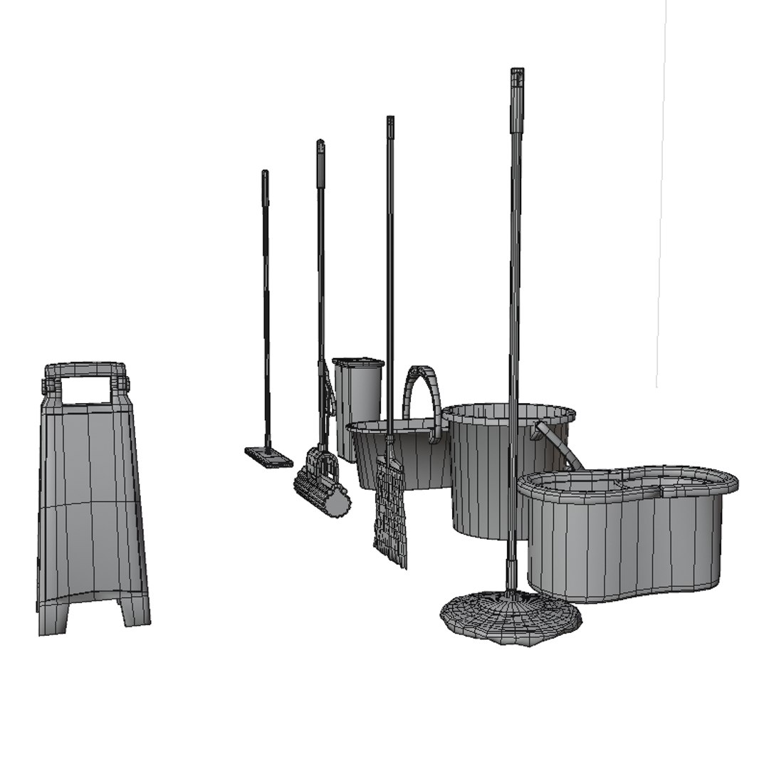 3D Mop Bucket Wet - TurboSquid 1615739
