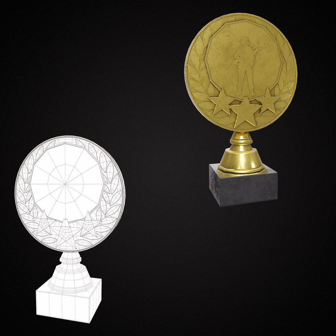 3D army bravery trophy pbr model - TurboSquid 1578643