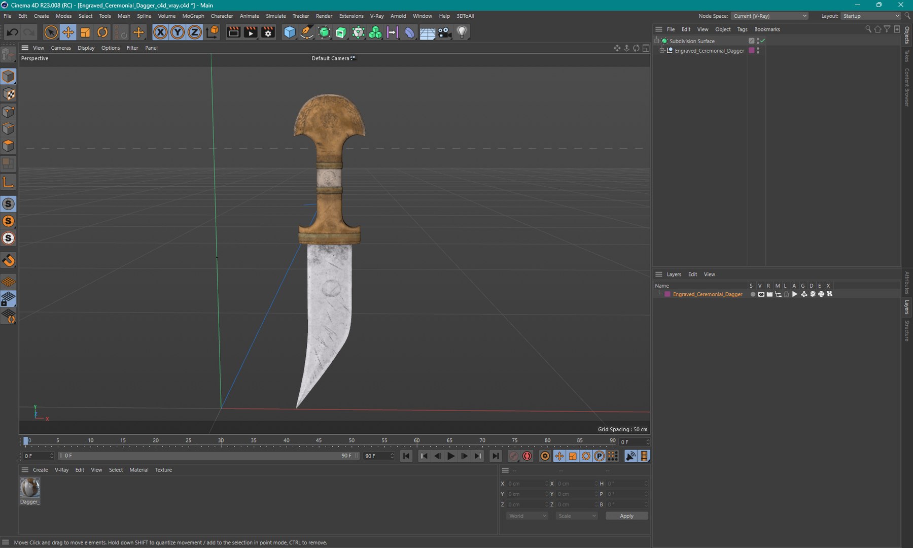 3D Engraved Ceremonial Dagger - TurboSquid 2424611