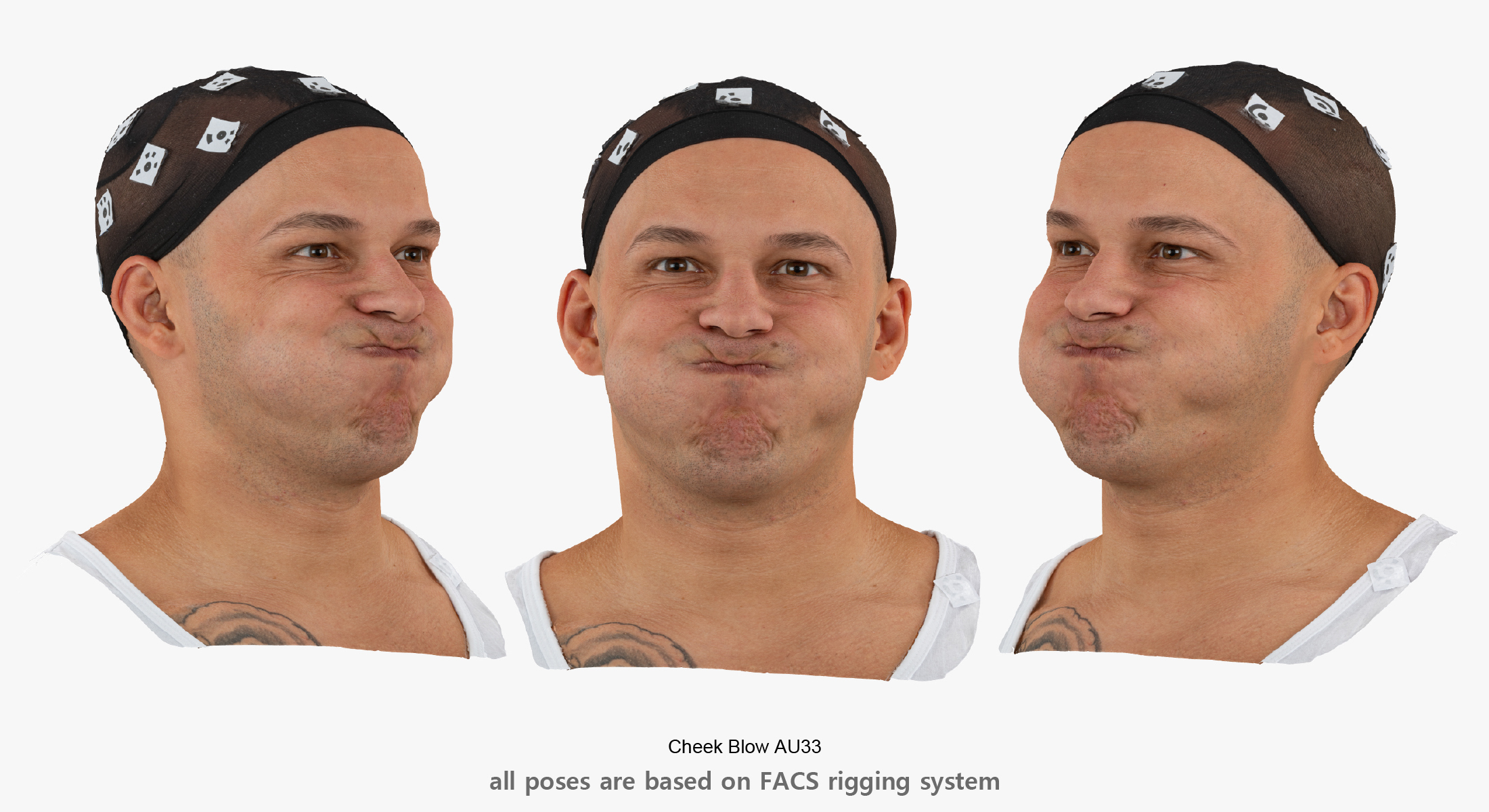 modèle 3D de Marcus Real Head Expressions détaillées 02 Set 11 ...