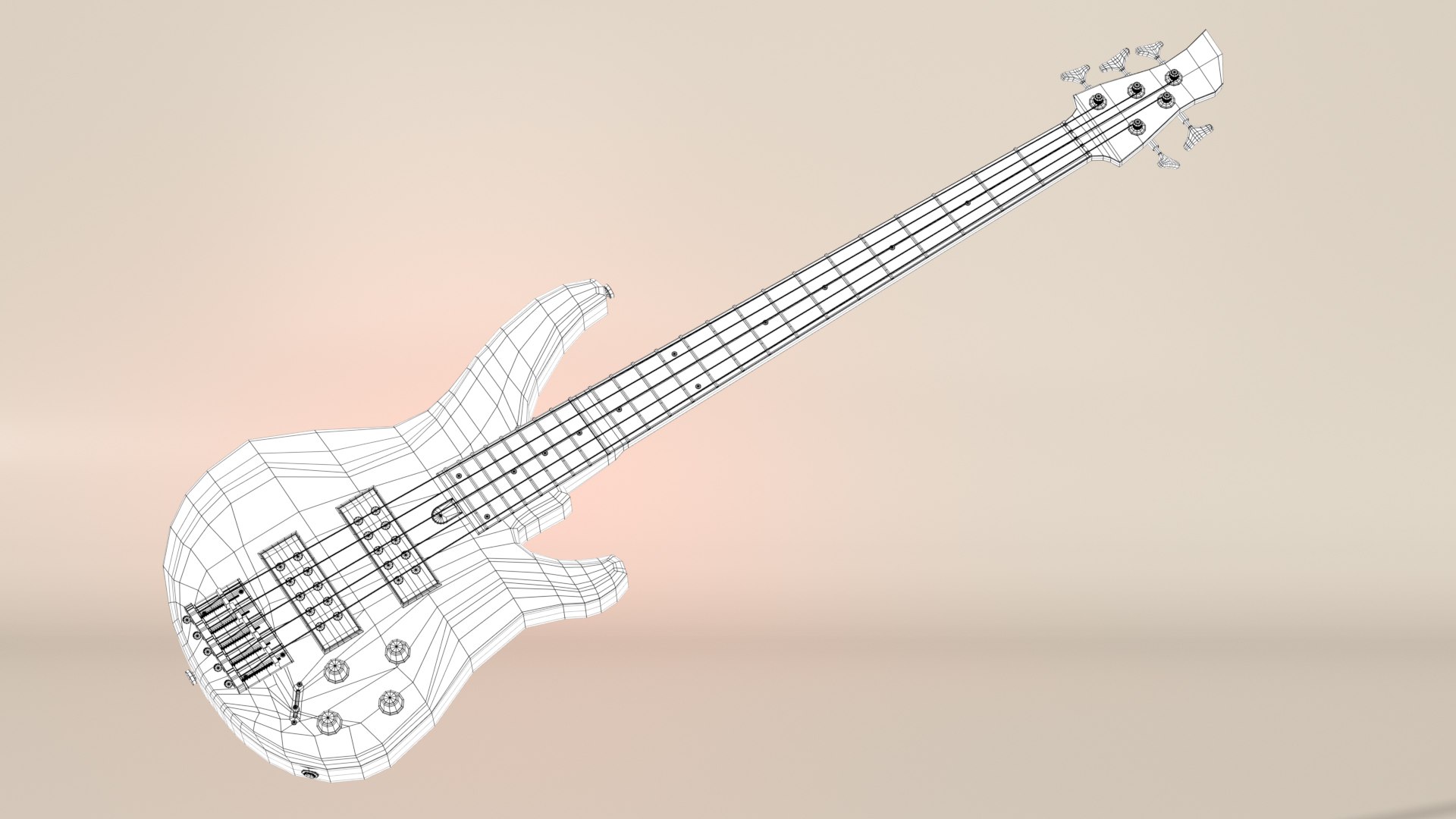 3D Model Bass Guitar - TurboSquid 2165555