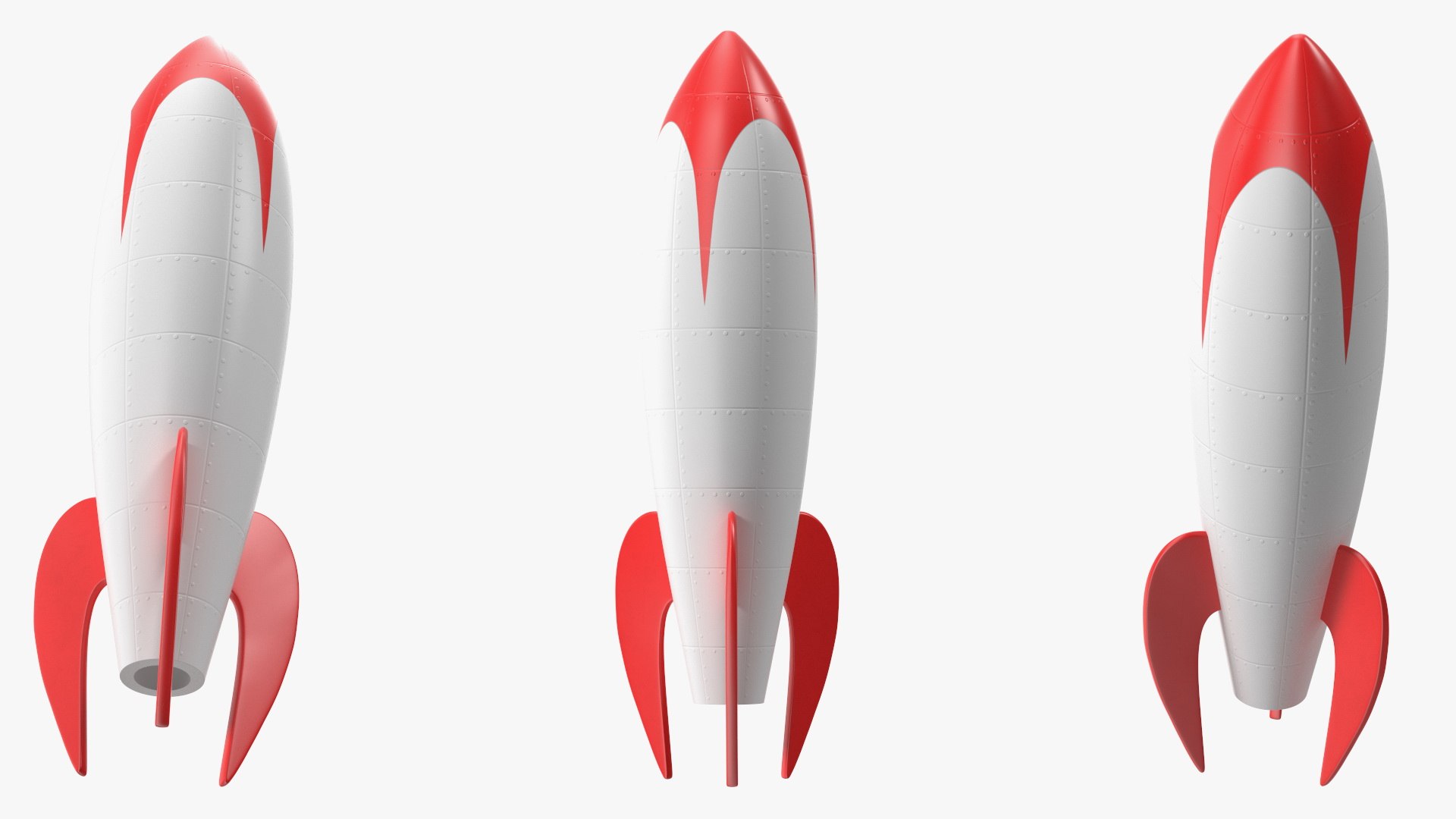 Vintage Space Rocket White 3D Model - TurboSquid 2112676