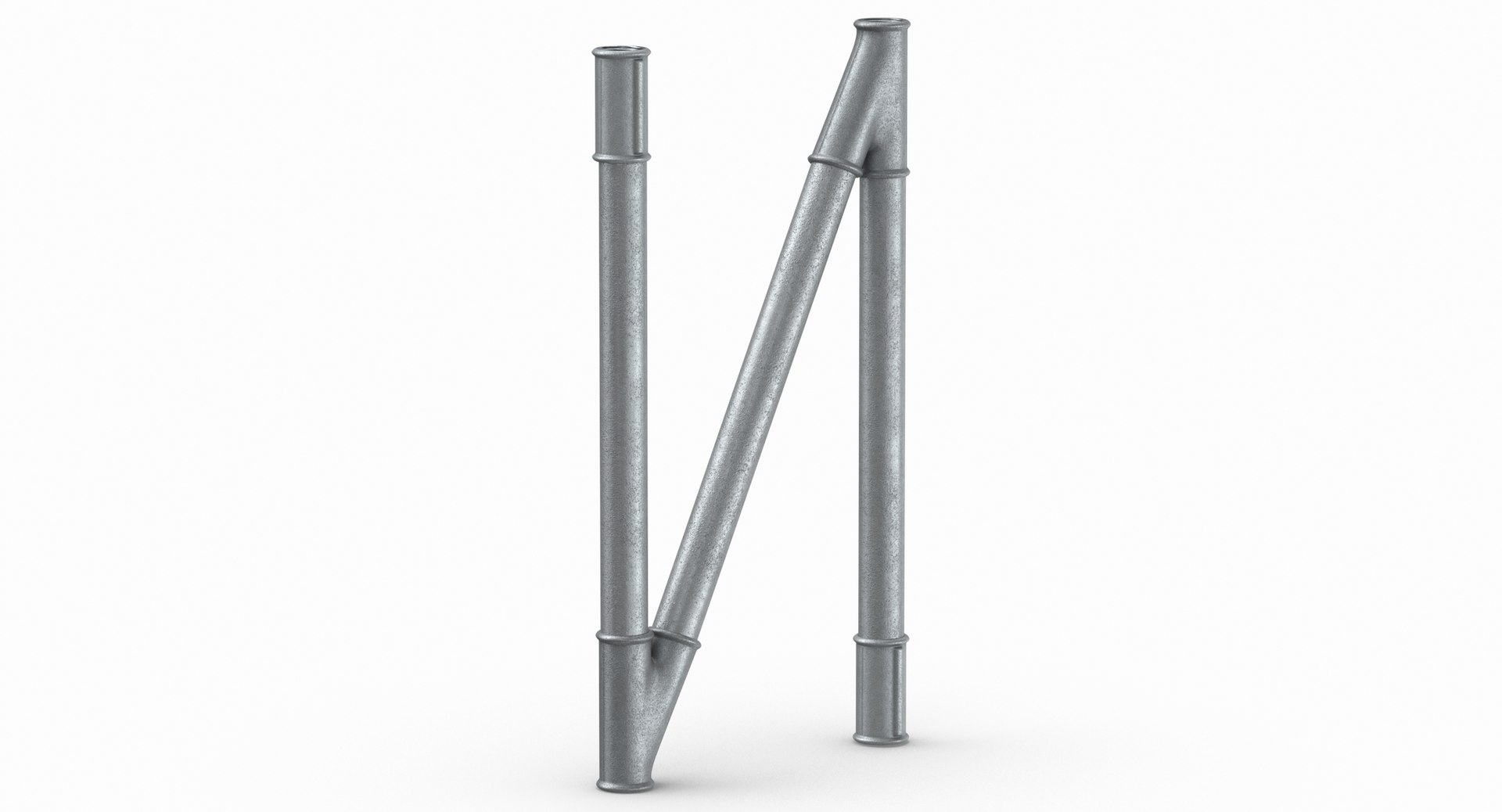 Galvanized Steel Pipe Letter 3D Model - TurboSquid 1440945