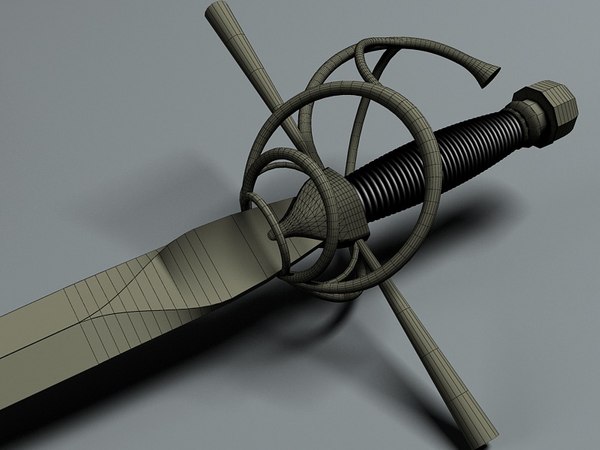 3d max sword crusader knight rapier