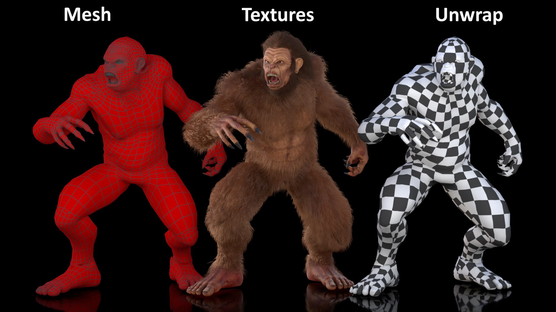 Aggressive Sasquatch Fur 3D model - TurboSquid 2006162