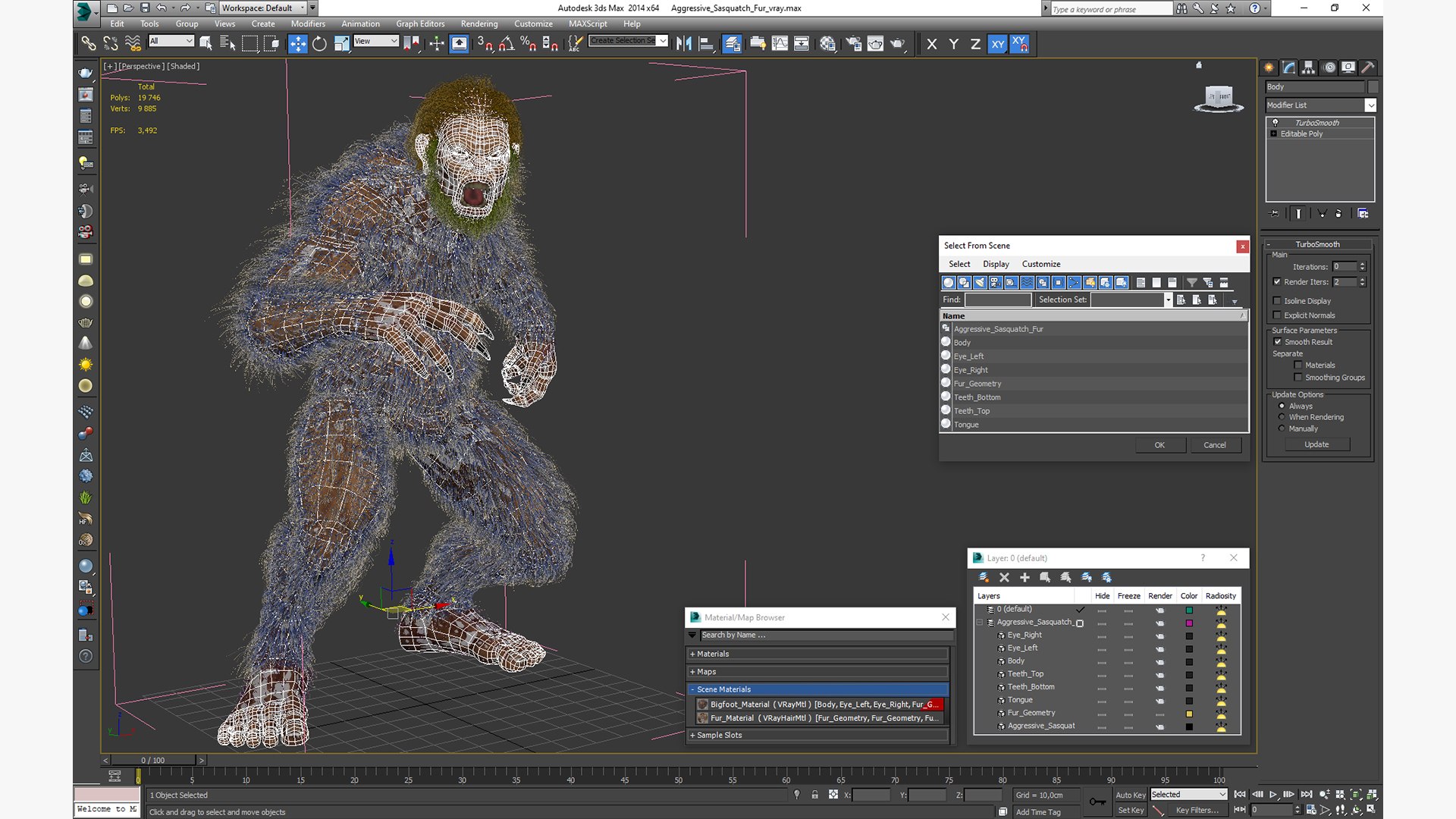 Aggressive Sasquatch Fur 3D model - TurboSquid 2006162