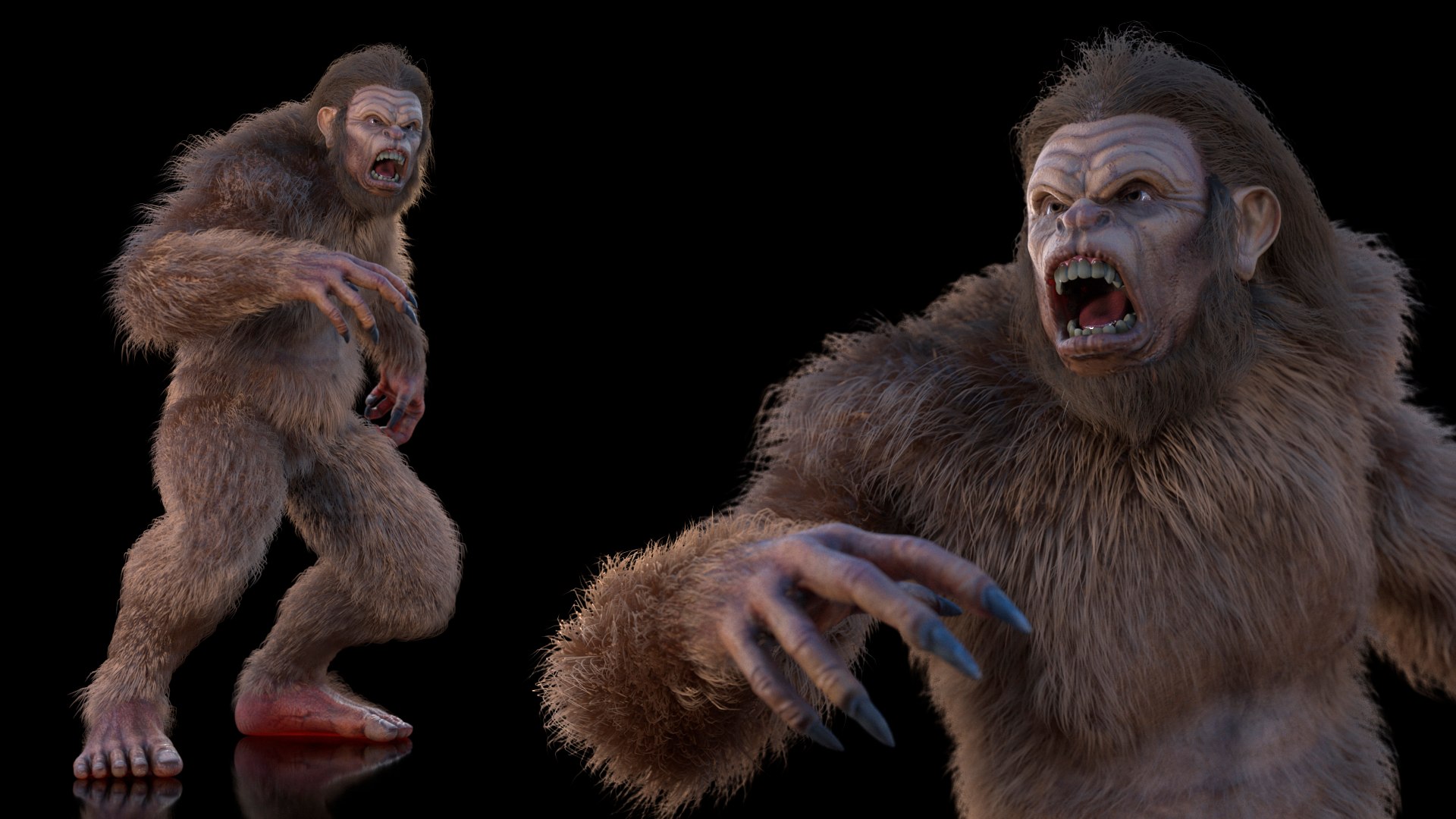 Aggressive Sasquatch Fur 3D model - TurboSquid 2006162